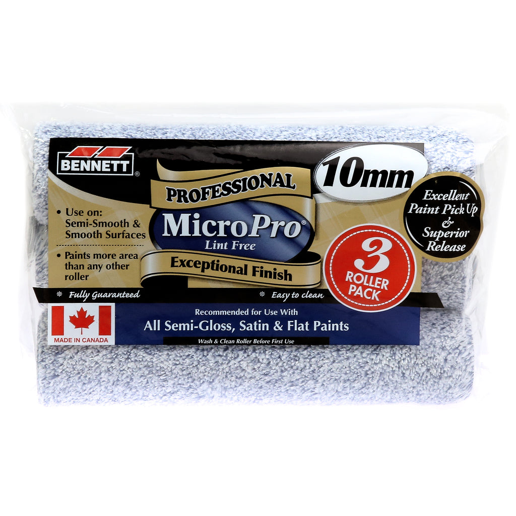 Bennett Micro Pro 10mm Roller 3 Pack | Remodel Canada Paints & Decor